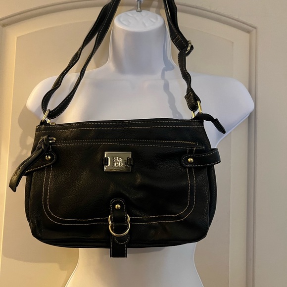 Style & Co. | Bags | Black Small Shoulder Bag 2 Zip Compartments Good ...